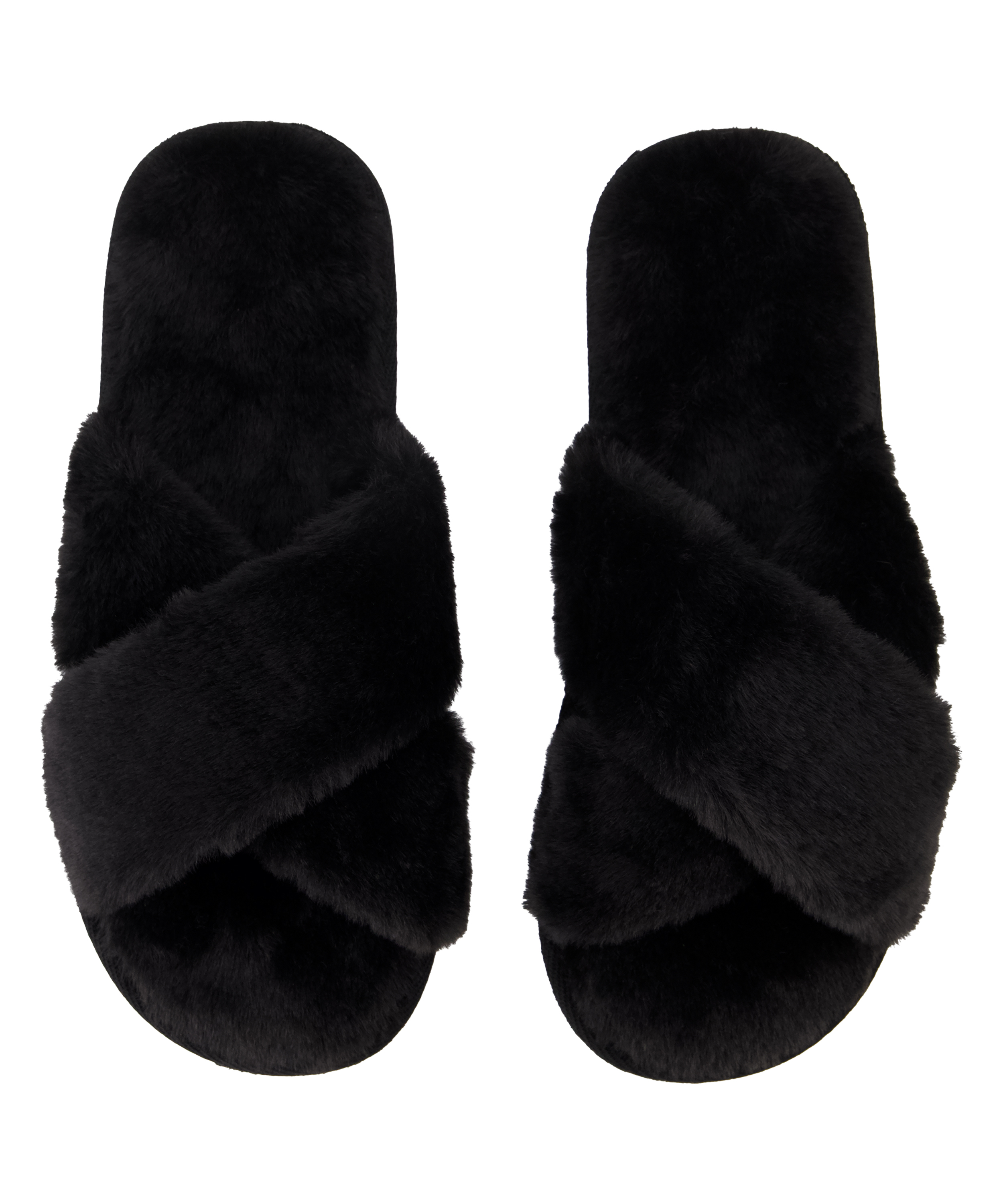 Crossed Fake Fur Slippers for £17 - Slippers - Hunkemöller