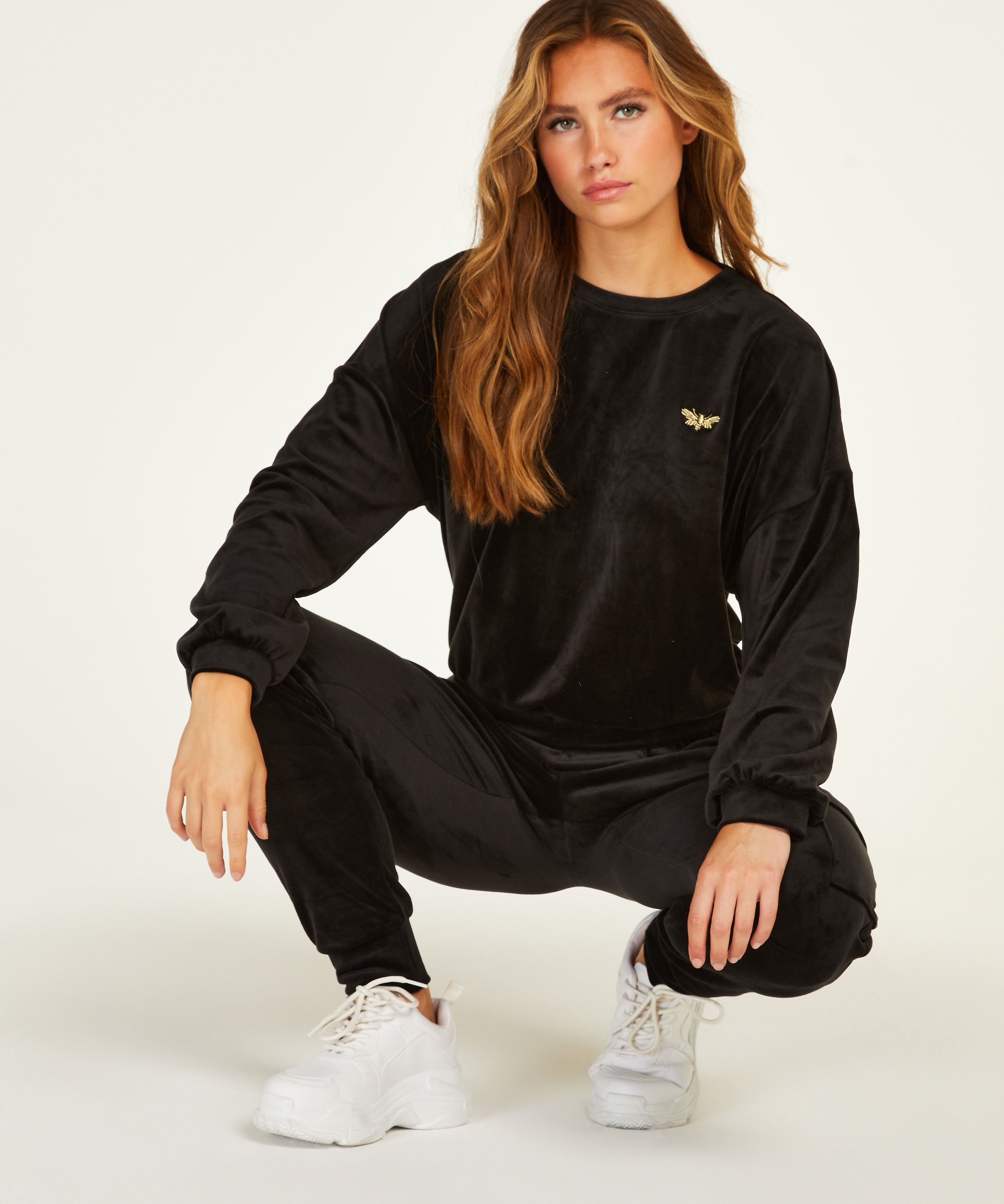 Long-sleeved Oversized Velour Top - Tops - Hunkemöller